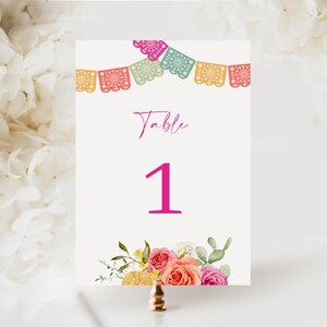 Fiesta Table Numbers, Mexican Wedding Table Number, Cactus Table Number ...