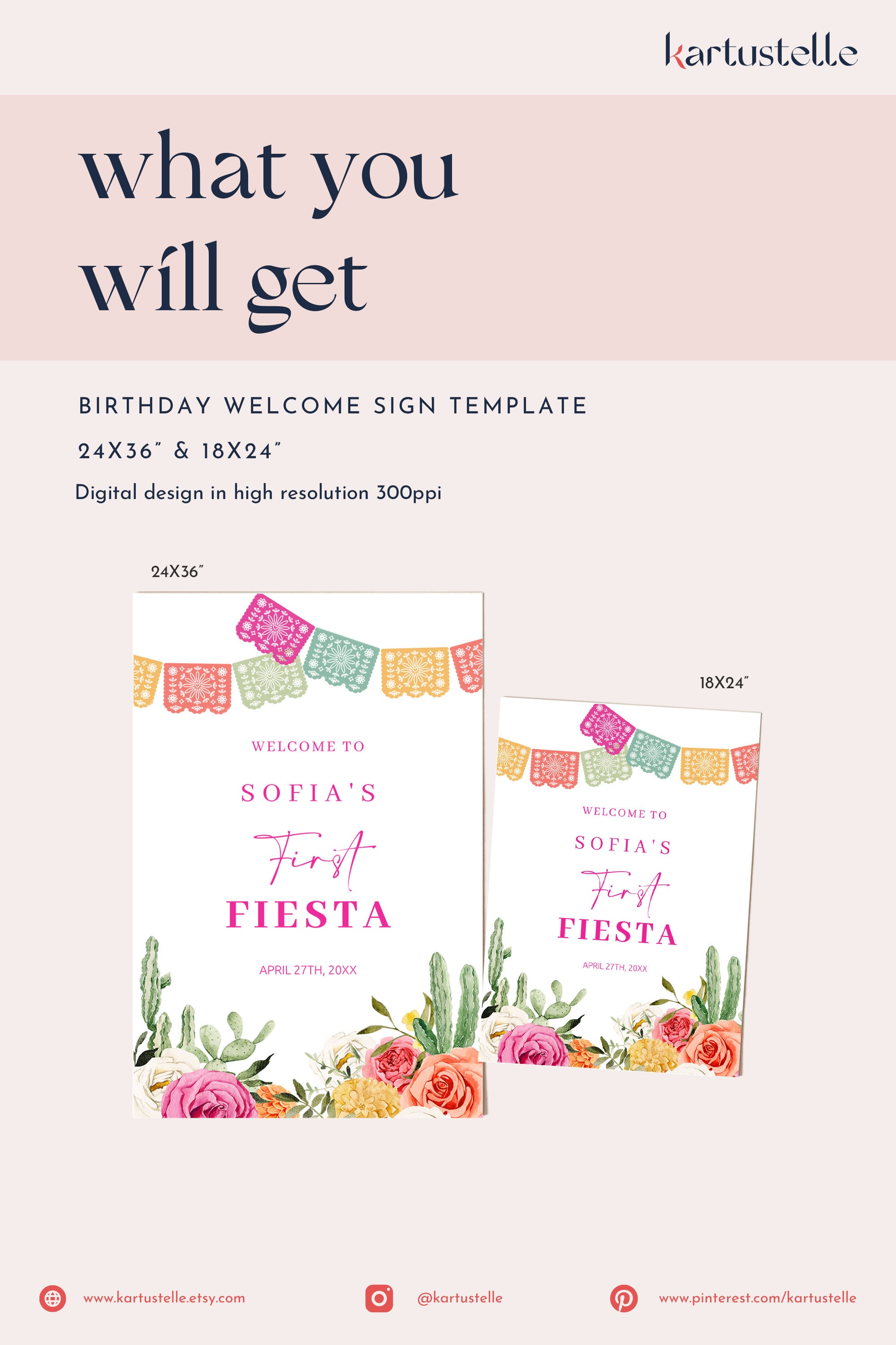 First Fiesta Party Sign Template Mexican Birthday Party Fiesta Welcome ...