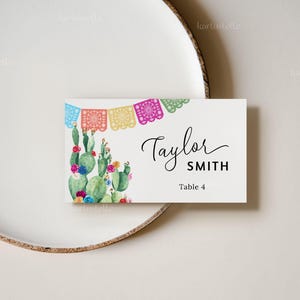 Fiesta Place Cards Mexican Wedding Name Cards Cactus Place Card ...