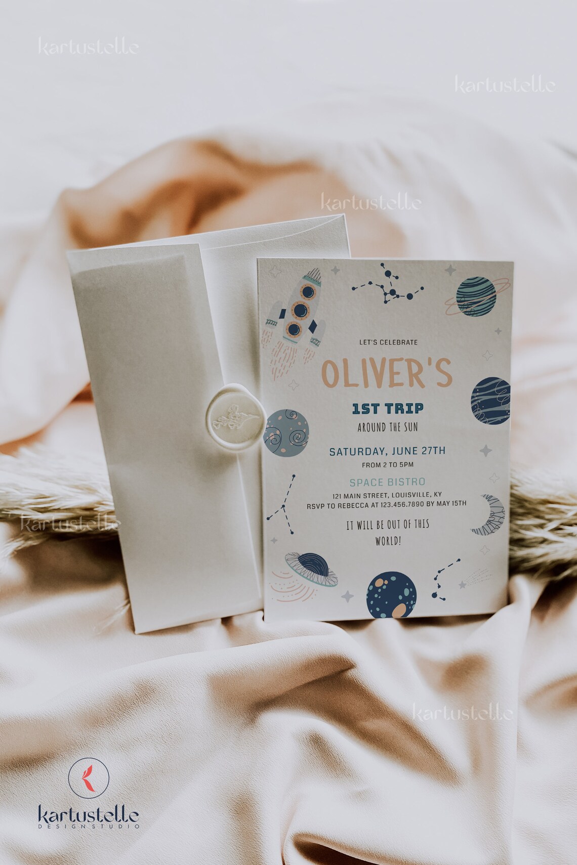 Outer Space Birthday Party Invitation Template, Galaxy Birthday Invites ...