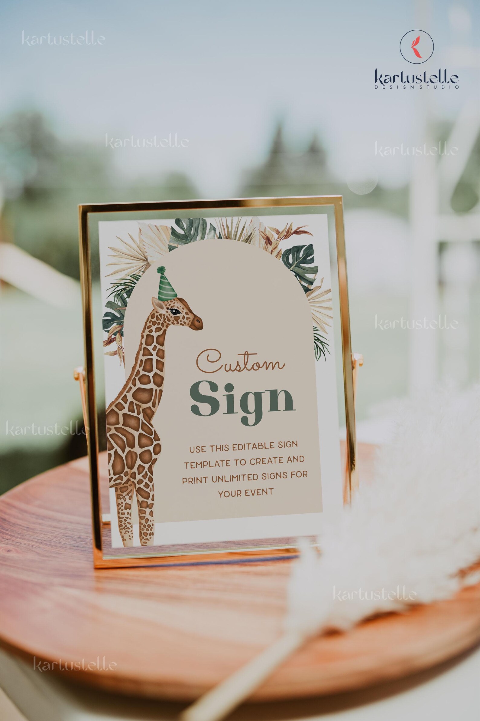 Wild Safari Custom Sign Template Giraffe Custom Signs Jungle Animals ...