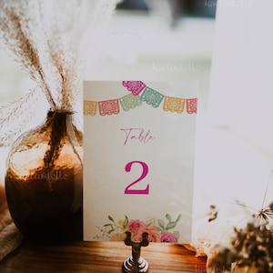 Fiesta Table Numbers, Mexican Wedding Table Number, Cactus Table Number ...