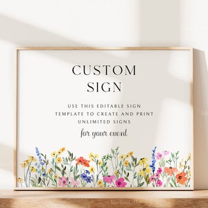 Colorful Floral Custom Sign Template, Wildflower Custom Wedding Signs ...