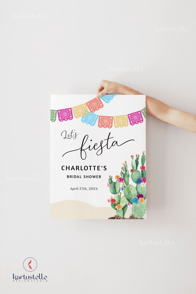 Fiesta Bridal Shower Welcome Sign Template, Mexican Bridal Shower Sign ...