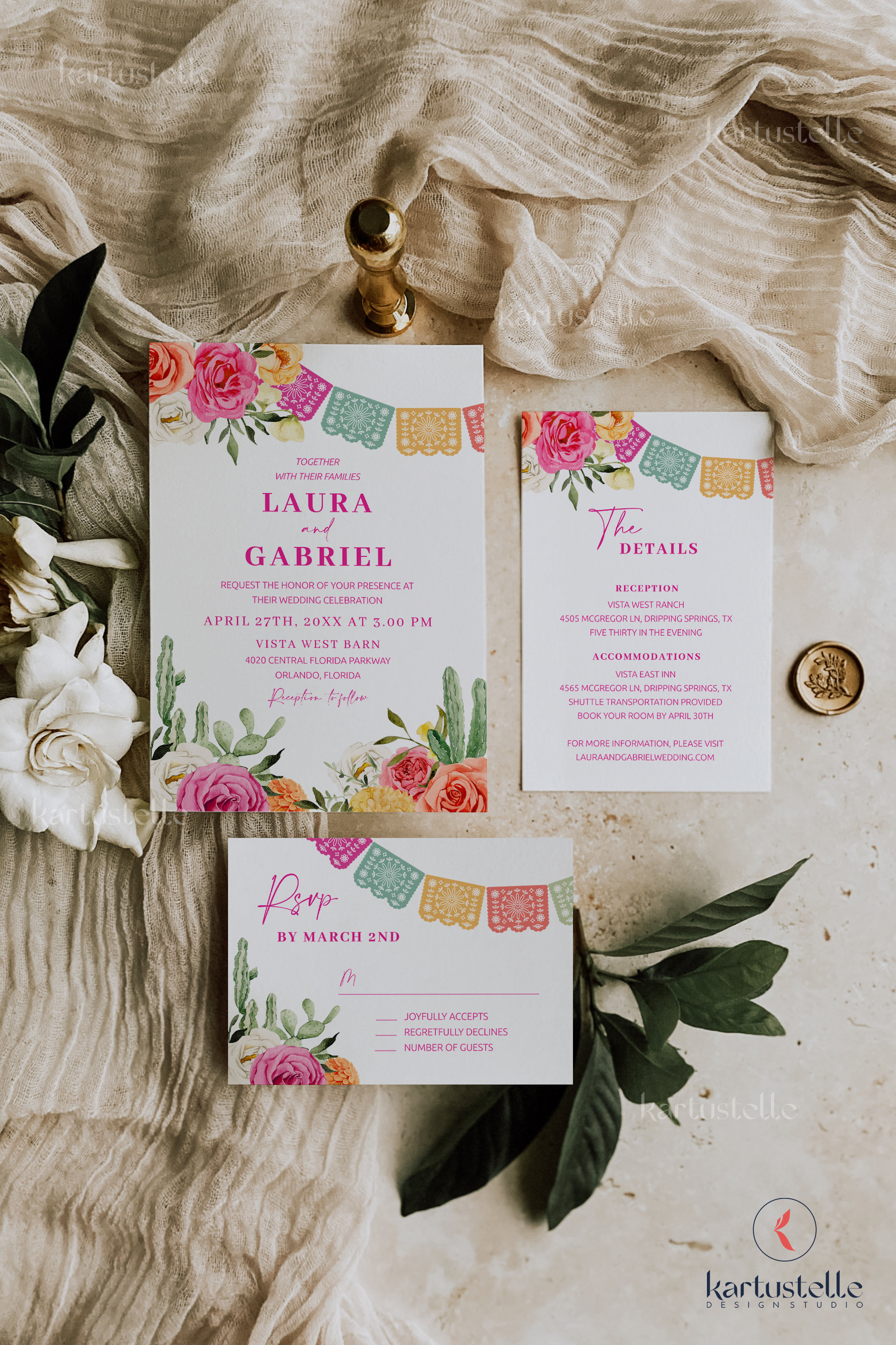 Fiesta Wedding Invitation Set Template, Mexican Wedding Invitations ...