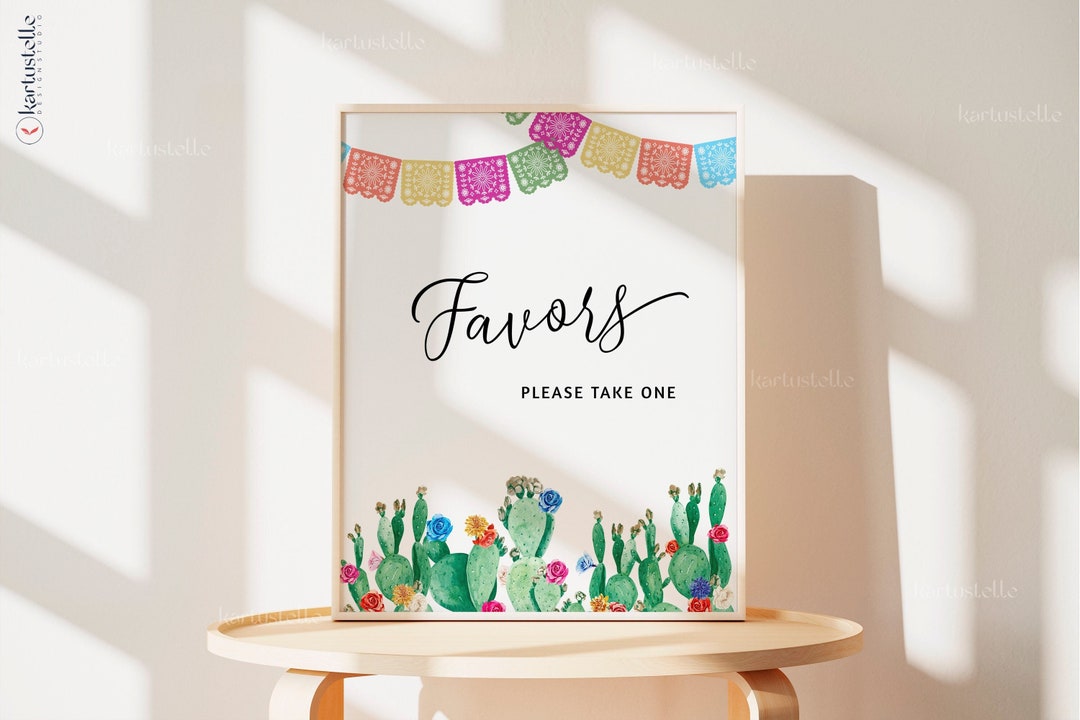 Fiesta Favors Sign Template, Mexican Favors Sign, Shower Favors Sign ...