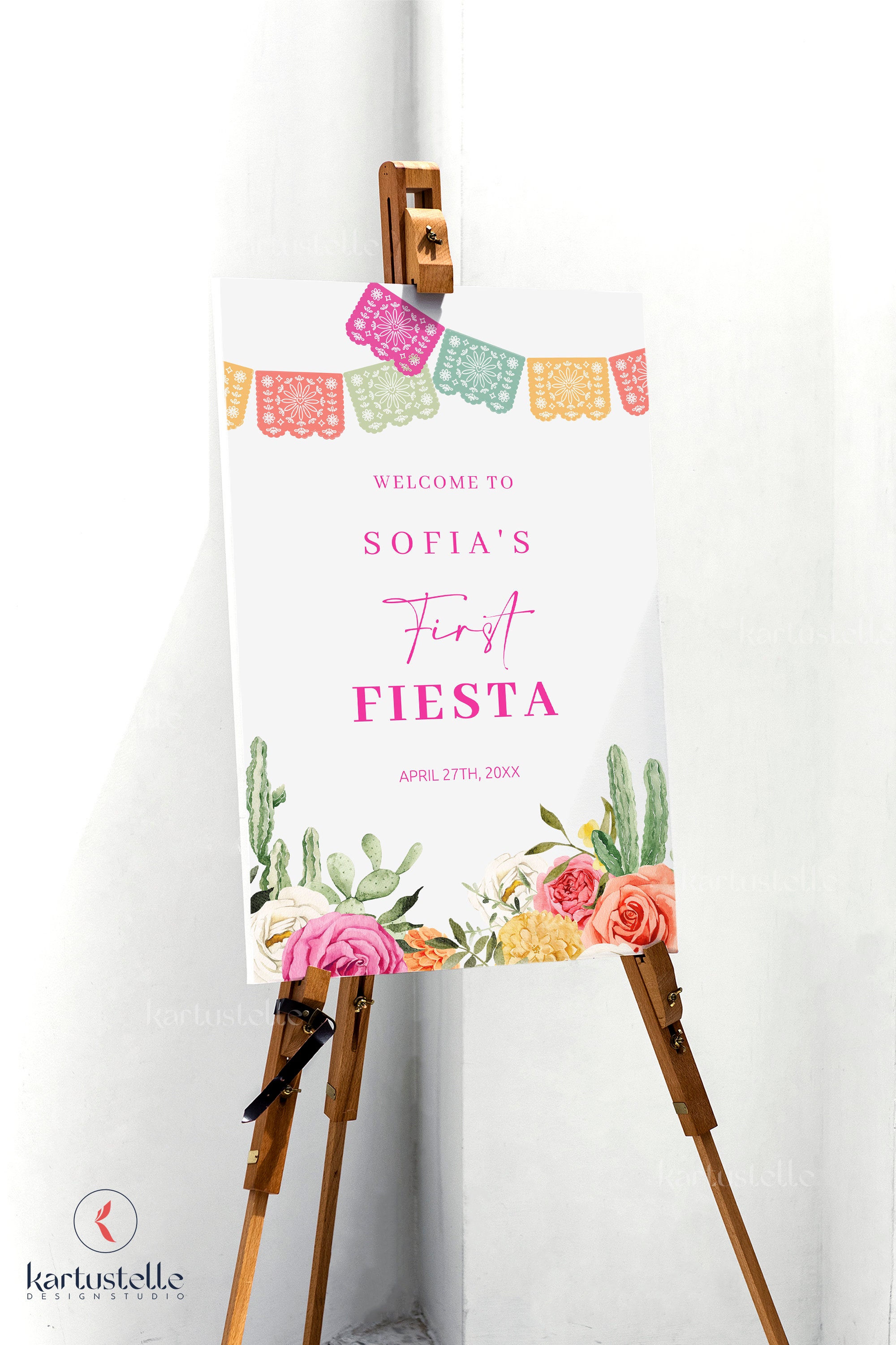 First Fiesta Party Sign Template Mexican Birthday Party Fiesta Welcome ...