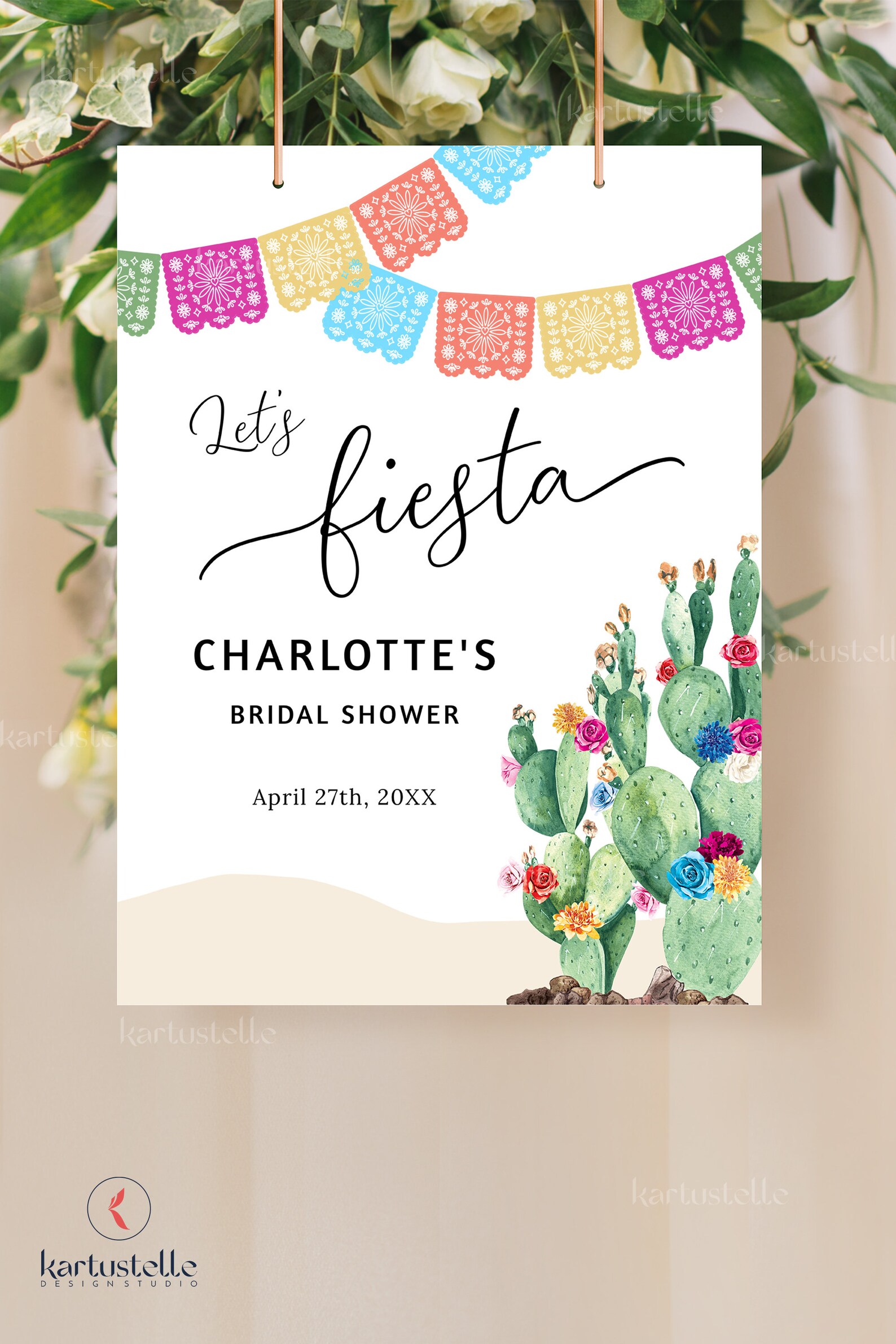 Fiesta Bridal Shower Welcome Sign Template Mexican Bridal - Etsy