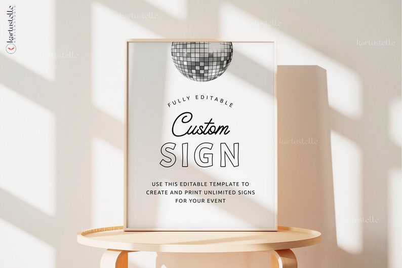 Disco Custom Sign Template Retro Custom Signs Disco Ball - Etsy