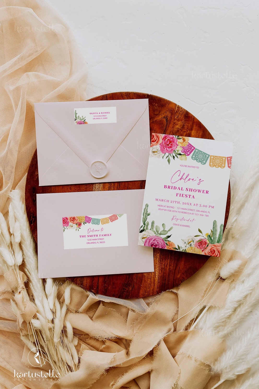 Fiesta Envelope Address Label Mexican Mailing Label Template Cactus Hot ...