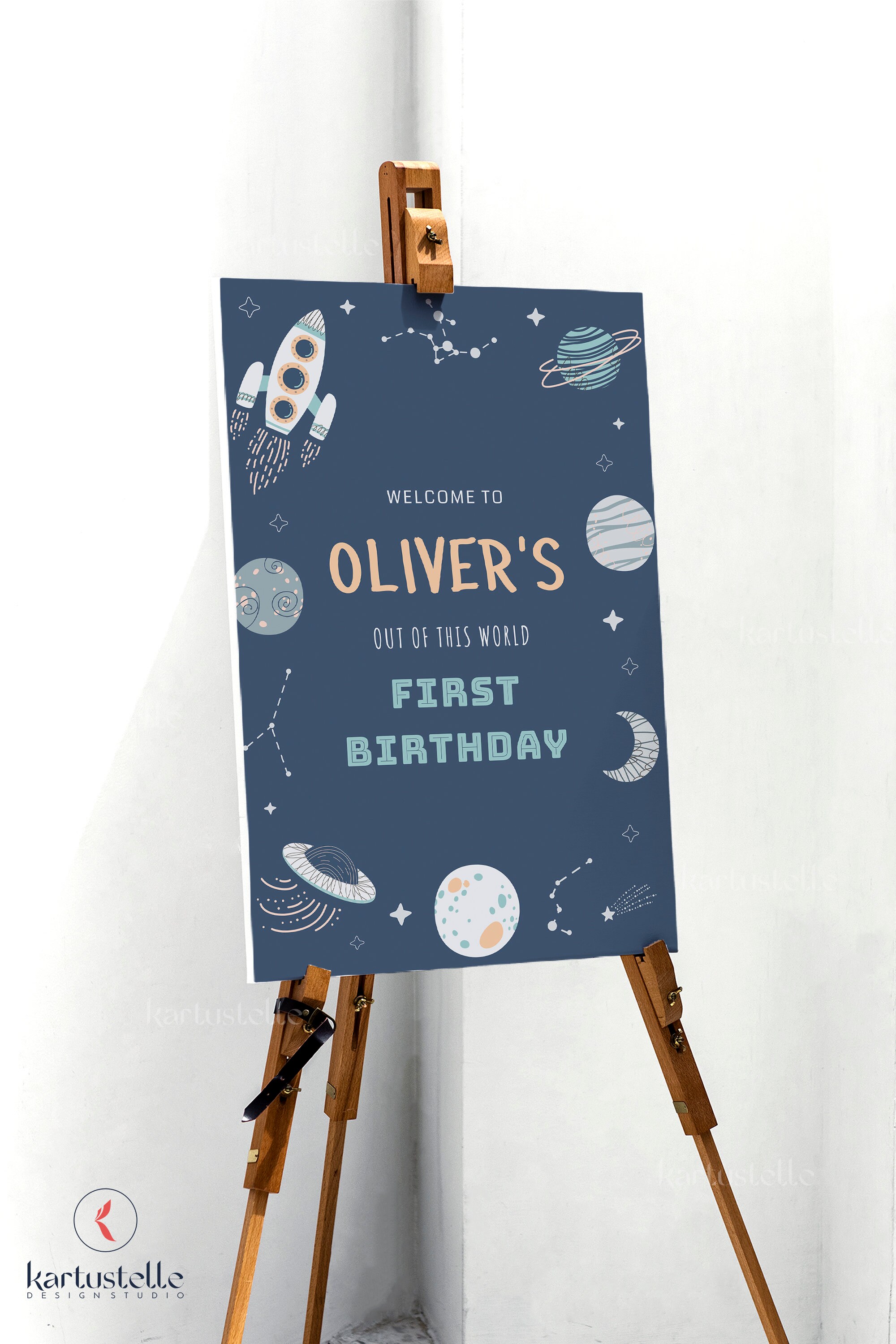 Outer Space Birthday Welcome Sign Template, Planet Birthday Party Sign ...
