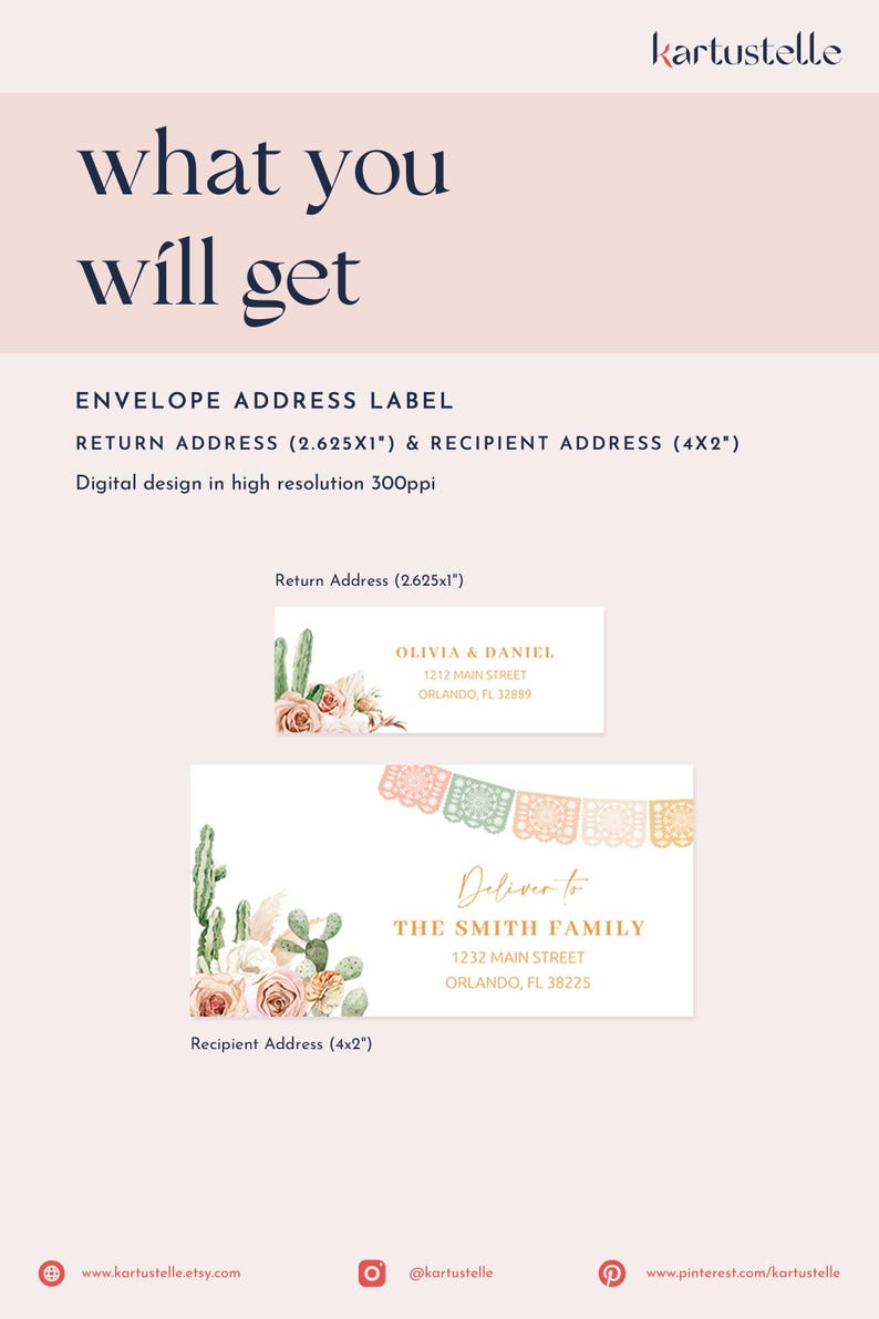 Fiesta Envelope Address Label Template Pastel Mexican Envelope Address ...