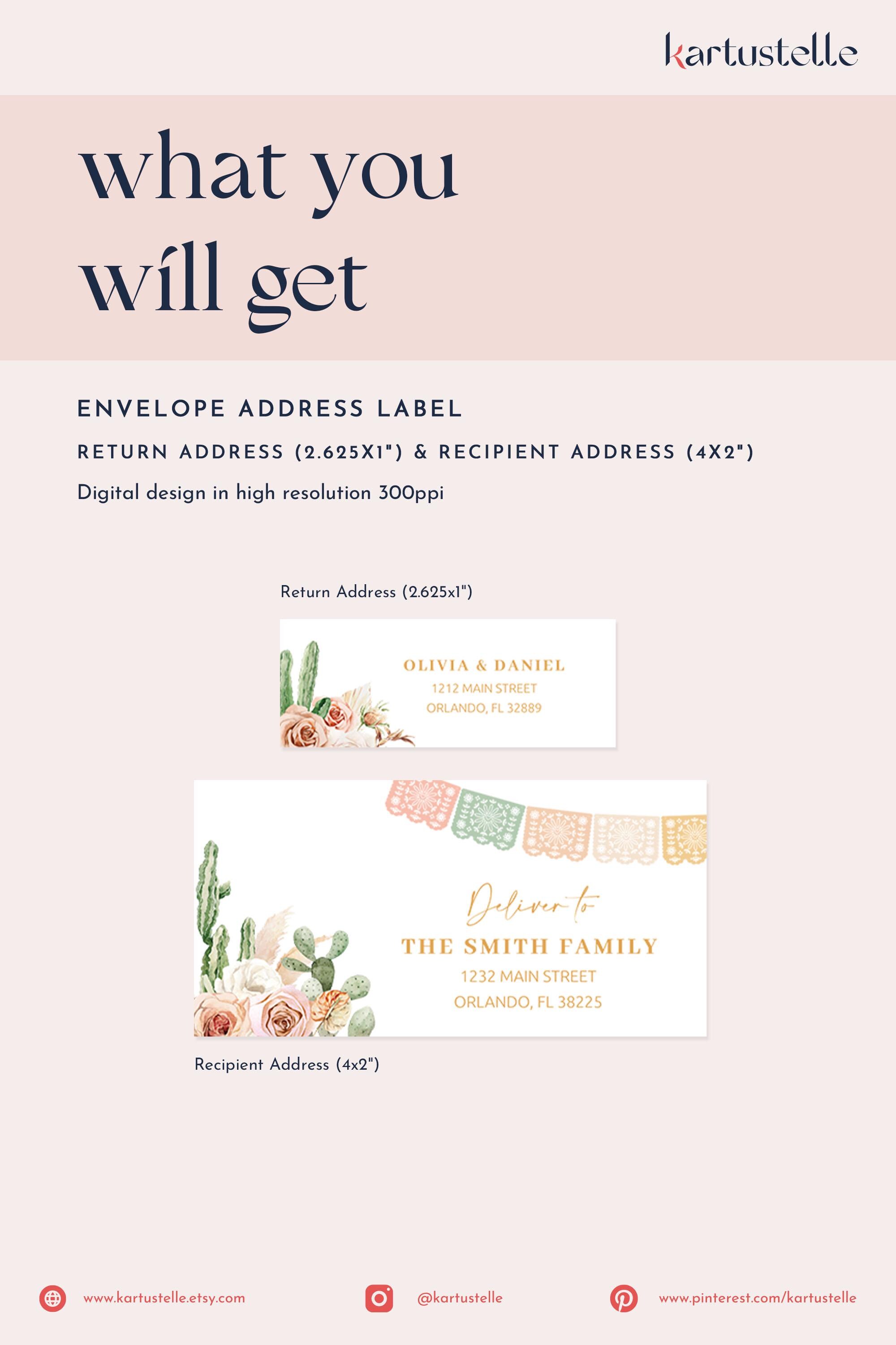 Fiesta Envelope Address Label Template Pastel Mexican Envelope Address ...