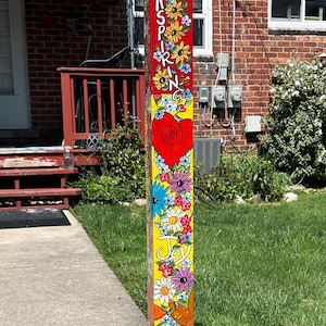 Custom 48" Garden Post – Hand Painted Outdoor Art – Choose Colors ...