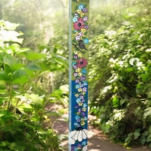 Floral Garden Birdhouse With Post Set: Whimsical Outdoor Decor - Etsy
