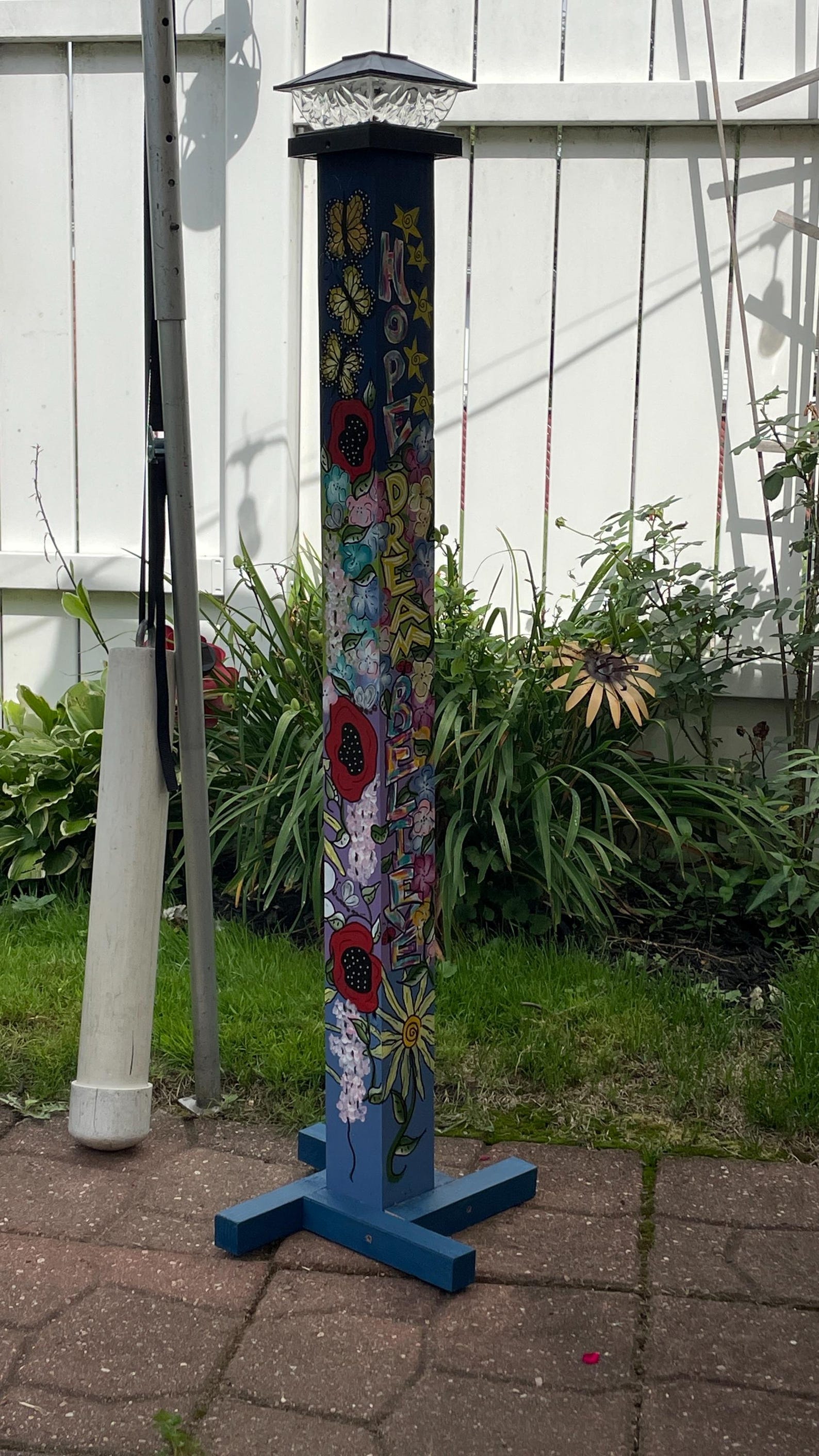 Custom 6-foot Garden Post – Hand Painted Outdoor Art – Choose Simple ...