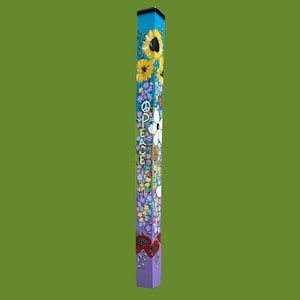 Hand Painted Peace Post – Colorful Flower Garden Decor – 24" or 48 ...