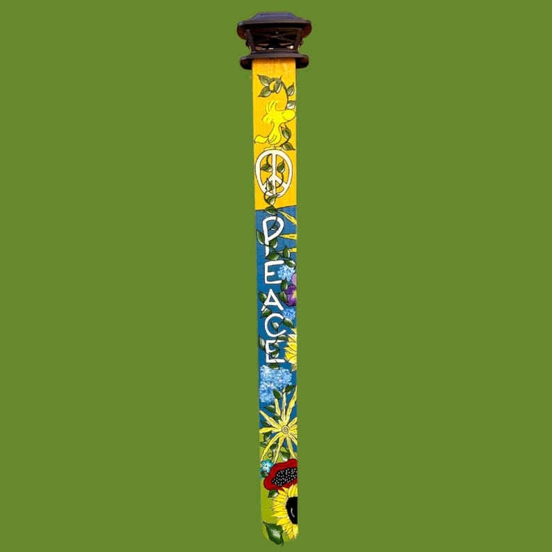 Hand Painted Peace Post – Colorful Flower Garden Decor – 24" or 48 ...