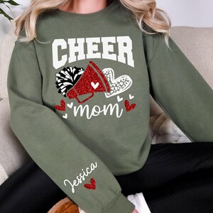 Custom Cheer Mom Sweatshirt, Cheer Mom Gift, Personalized Cheerleading ...