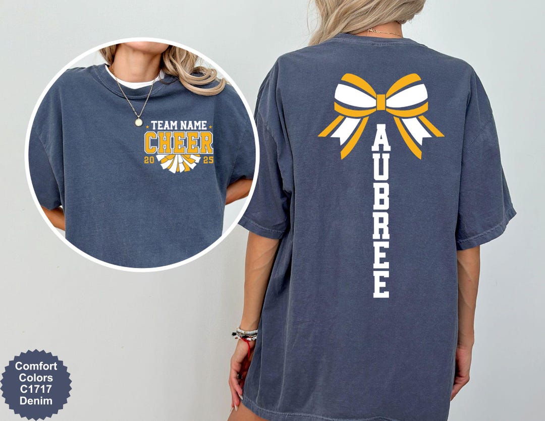 Comfort Colors® Custom Cheer Team Name Shirt, Cheerleader Tee, Cheer ...
