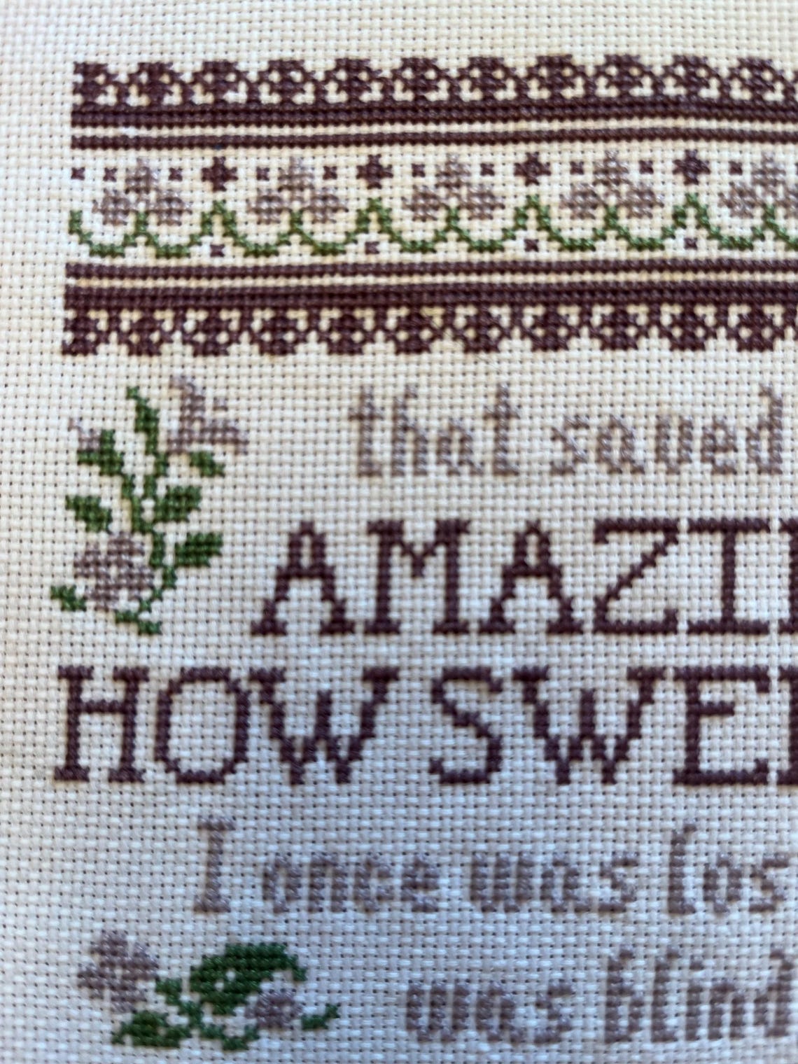 Amazing Grace L Completed Finished Cross Stitch Embroidery Needlework L ...