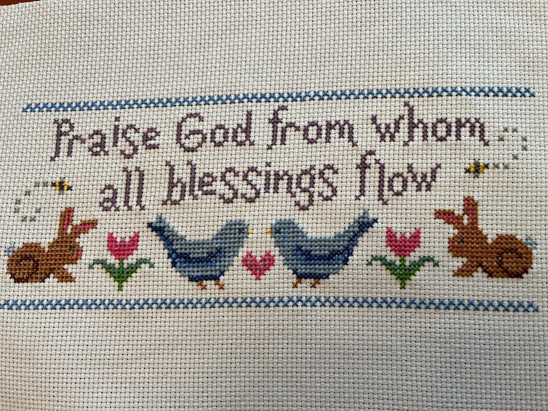 Praise God From Whom All Blessings Flow L Completed Finished Cross ...