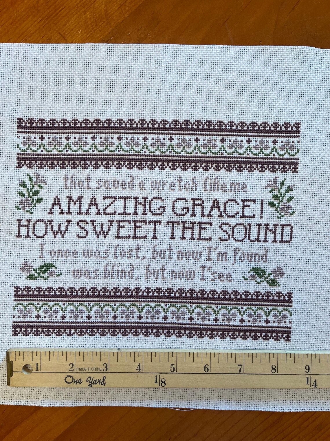 Amazing Grace L Completed Finished Cross Stitch Embroidery Needlework L ...