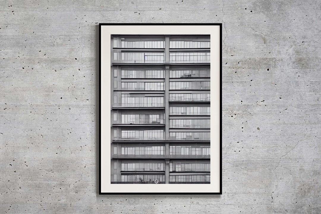 Printable Brutalism Architecture Building Artwork | Minimal Art Print ...