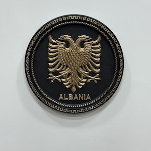 Albanian Coat of Arms Plaque – 3D Printed Round Wall Art | Double ...