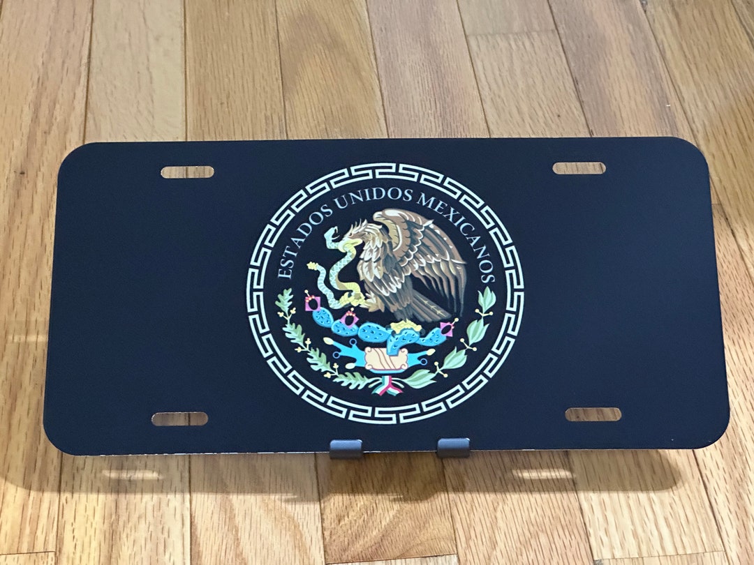 MEXICAN Flag With Black Background Front / Decorative License Plates ...