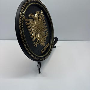 Albanian Coat of Arms Plaque – 3D Printed Round Wall Art | Double ...