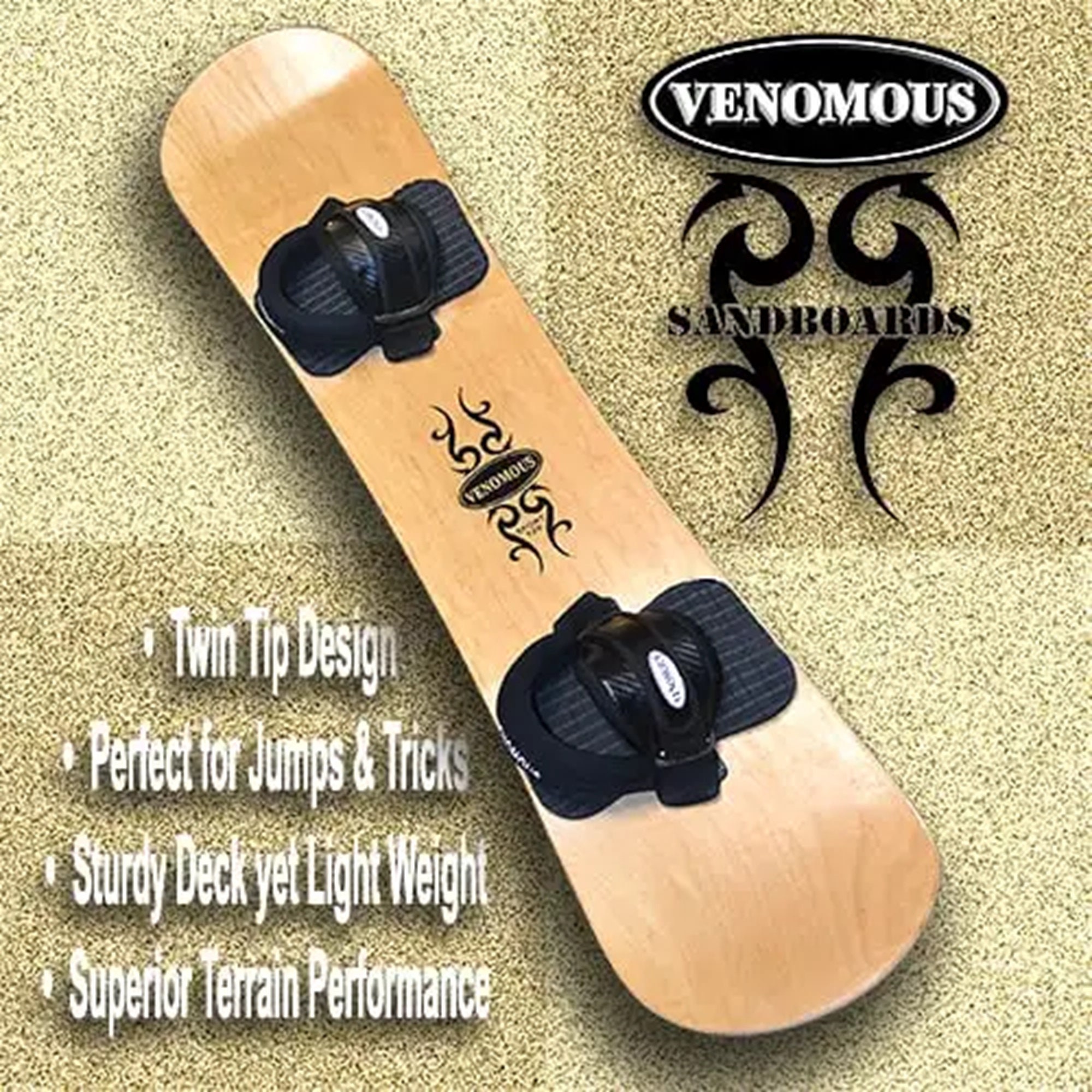 Venomous Sport 121cm – Free Ride Sandboard With Footstraps and Wax. - Etsy