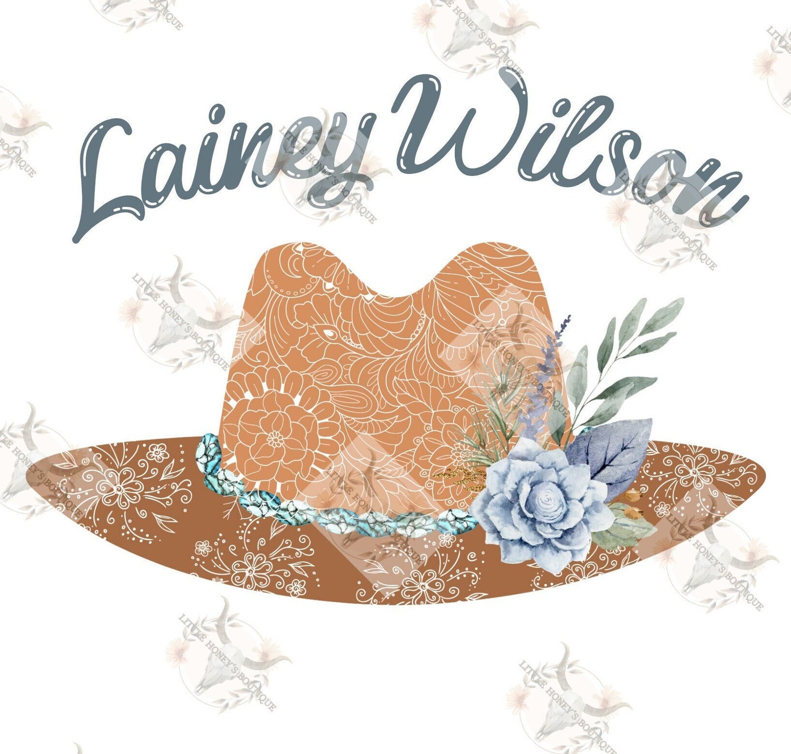Lainey Wilson Sublimation Png Cowboy Hat Floral Cowboy Hat - Etsy
