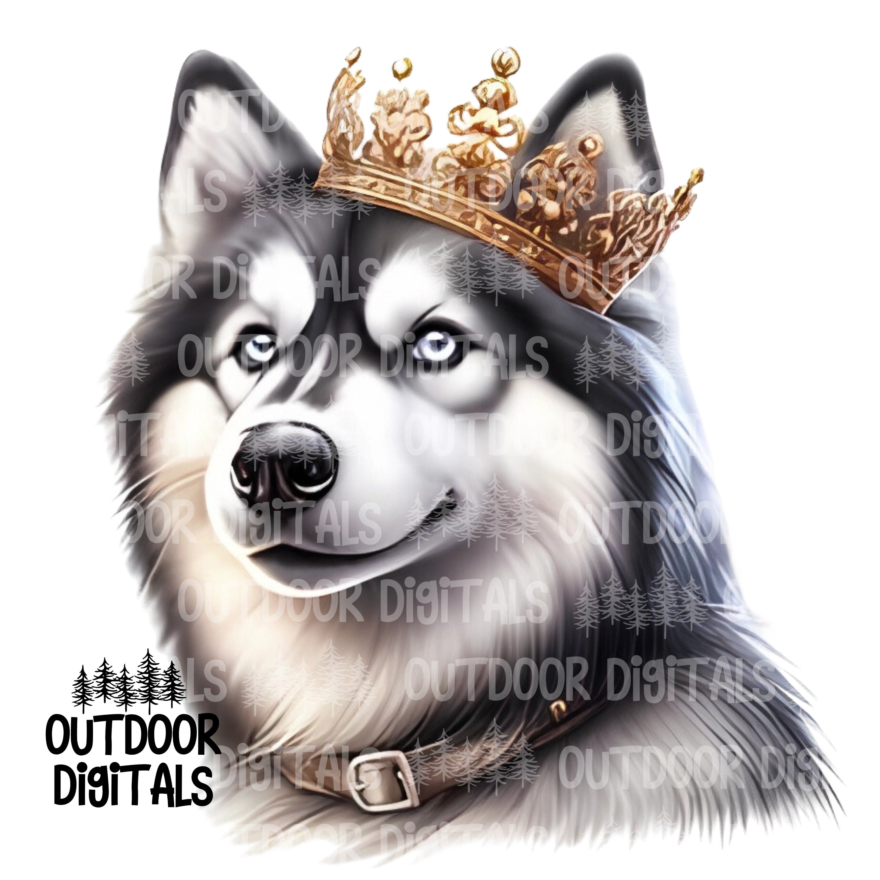 Husky Crown PNG, Watercolor Husky Crown Clipart, Husky Wall & Nursery ...