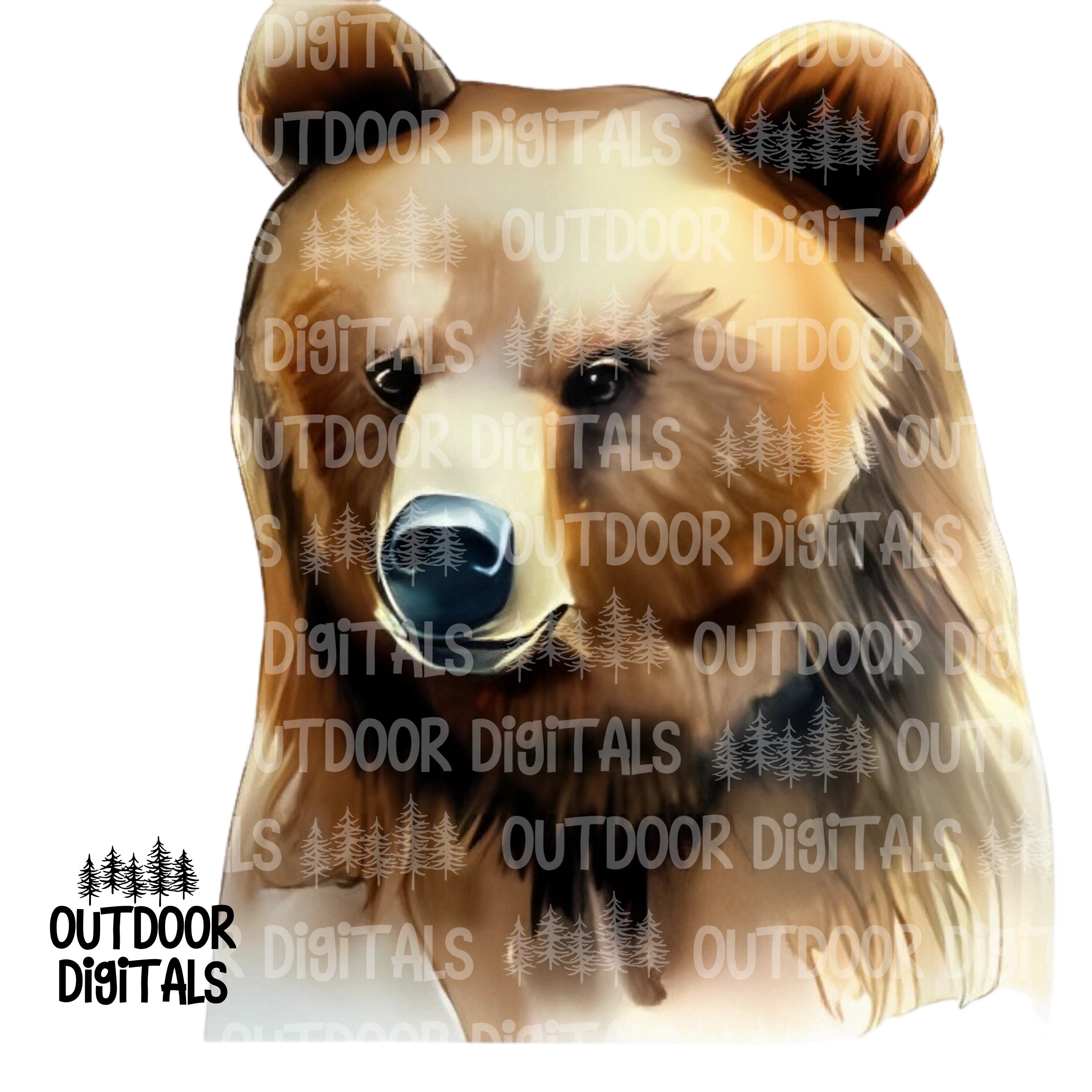 Brown Bear PNG Watercolor Brown Bear Clipart Brown Bear - Etsy