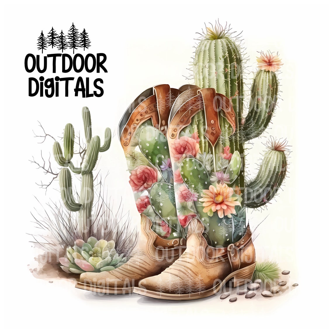 Cowboy Boots PNG, Watercolor Cowboy Boots Clip Art, Cowboy Wall Art ...