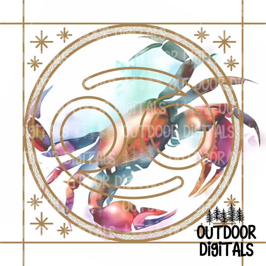 Cancer Zodiac PNG, Watercolor Cancer Crab, Cancer Zodiac Nursery & Wall ...