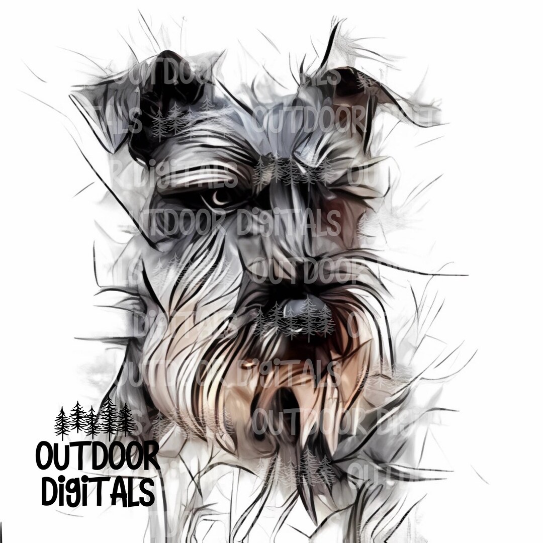 Schnauzer PNG, Abstract Sketch Schnauzer Clipart, Schnauzer Wall ...