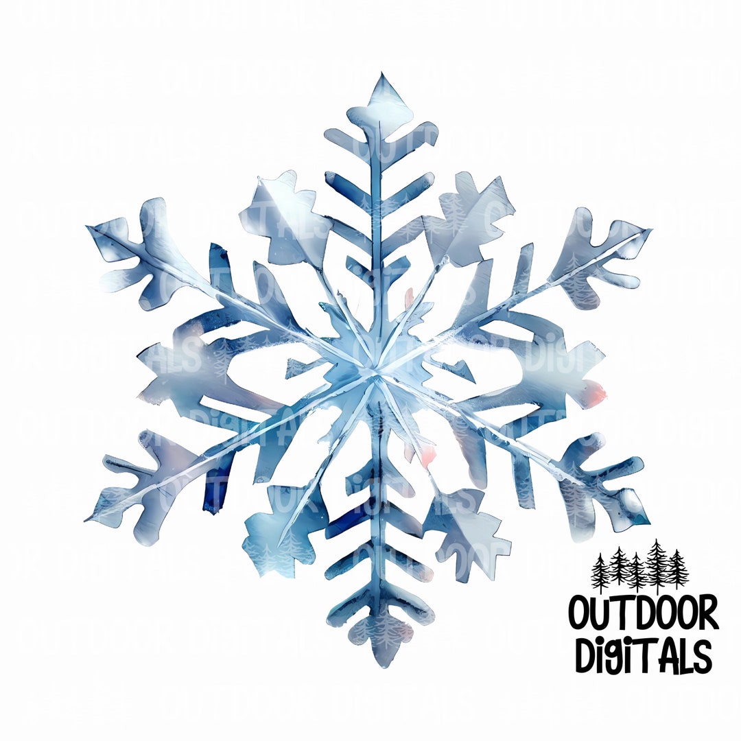 Snowflake PNG, Watercolor Snowflake Clipart, Christmas Snowflake Wall ...