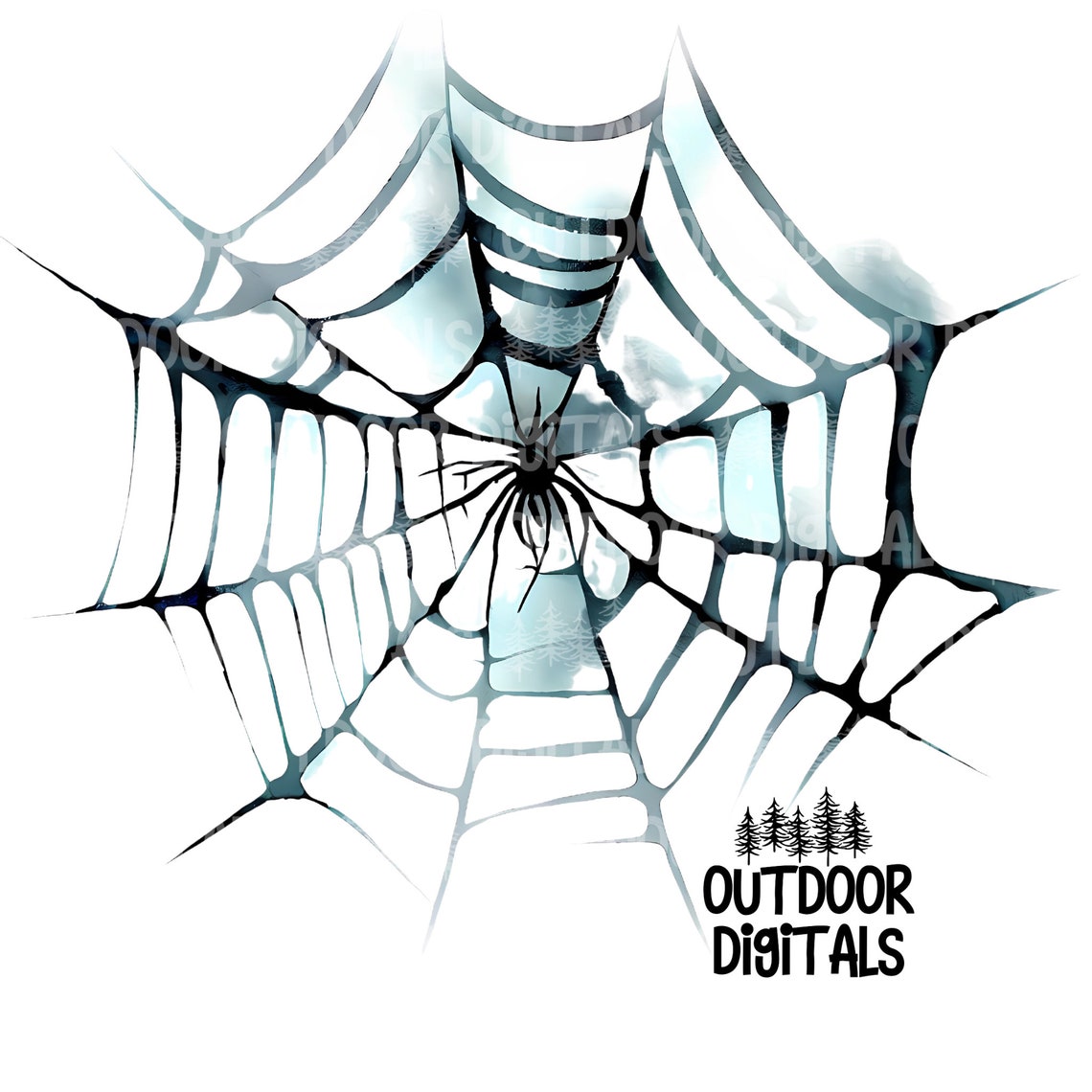 Spider Web PNG, Watercolor Spider Web Clipart, Halloween Spider Web Art ...