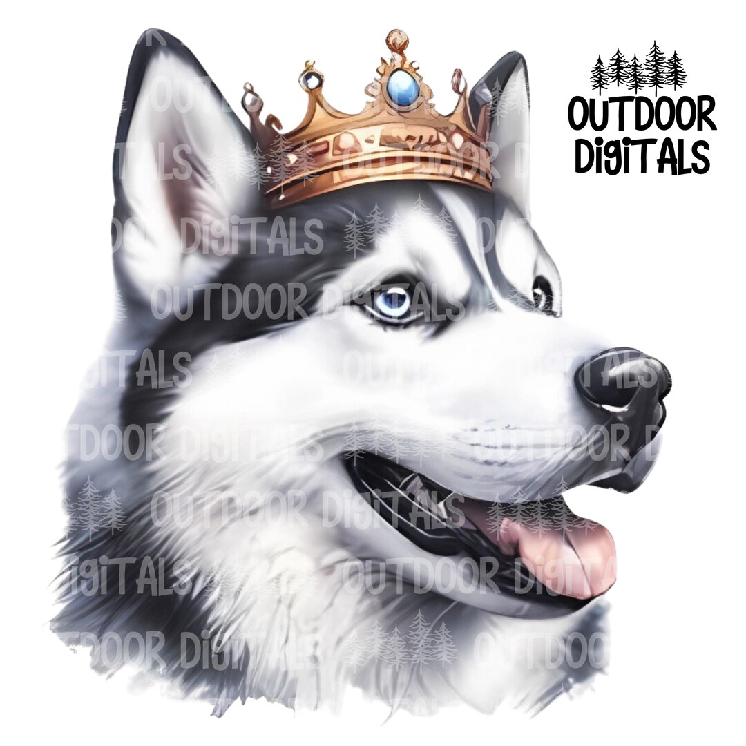 Husky Crown PNG, Watercolor Husky Crown Clipart, Husky Wall & Nursery ...