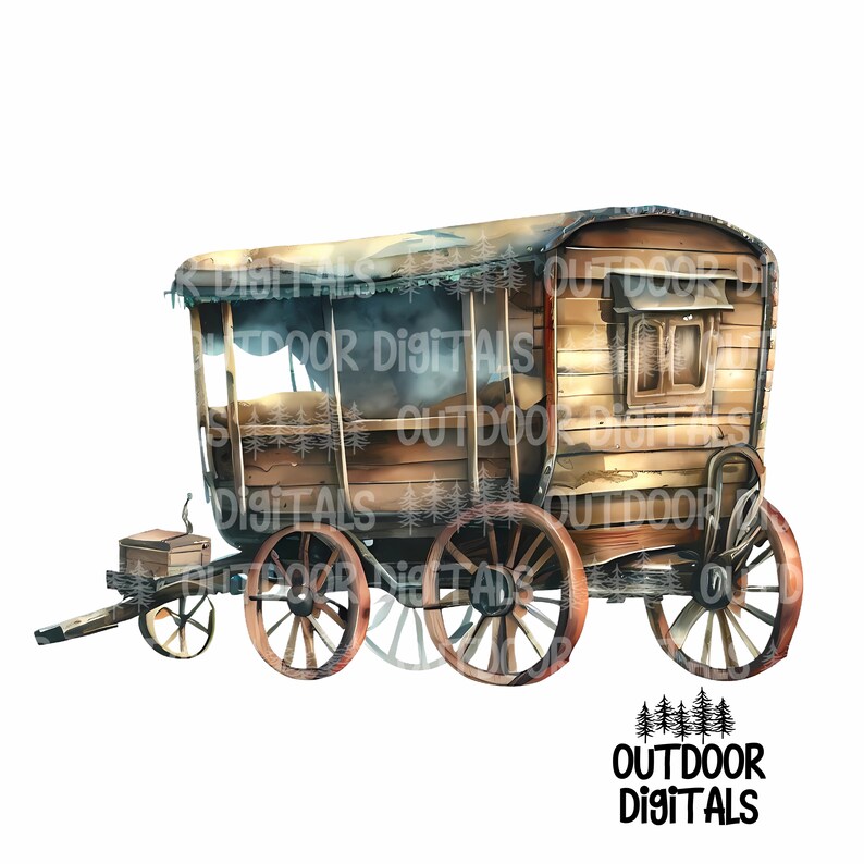 Covered Wagon PNG, Watercolor Covered Wagon Clipart, Covered Wagon Art ...