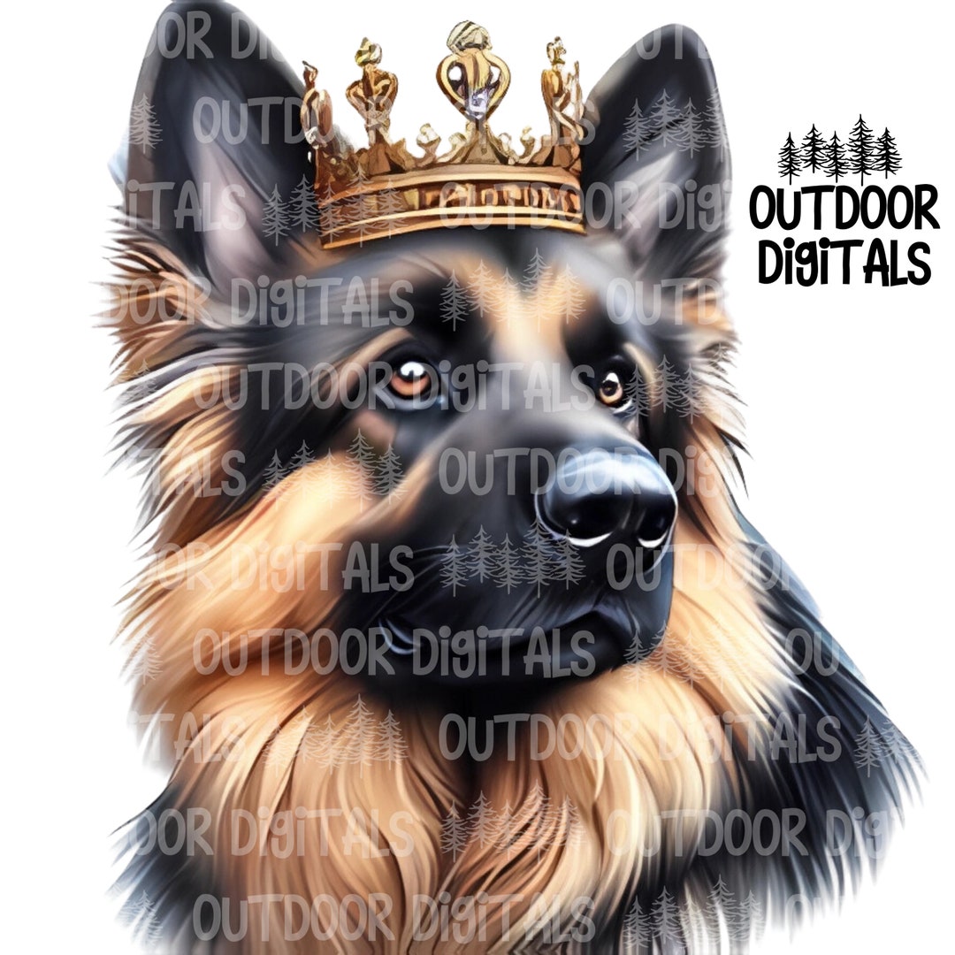 German Shepherd Crown PNG, Watercolor German Shepherd Crown Art, German ...