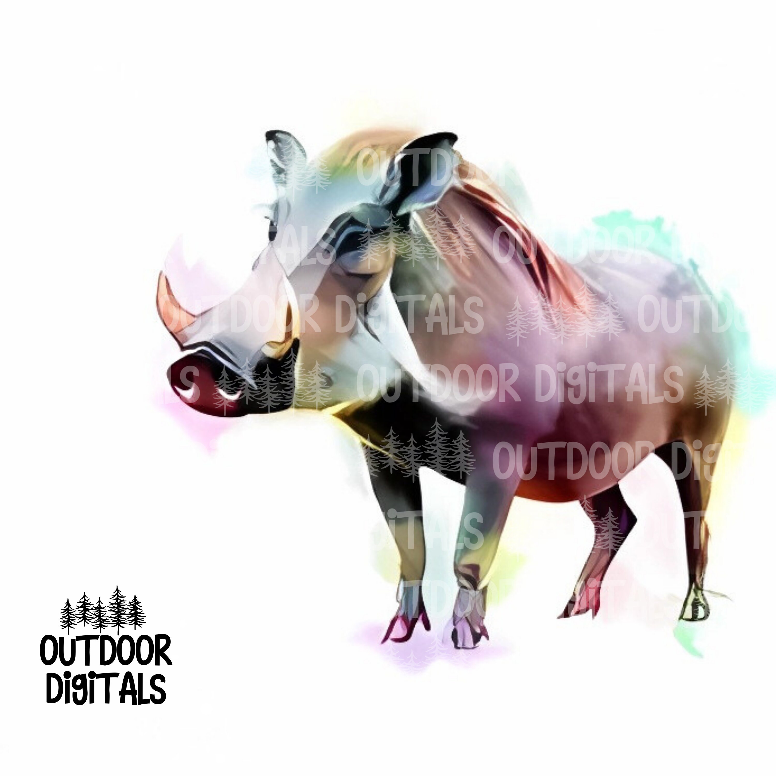 Warthog PNG, Watercolor Warthog Clipart, Warthog Wall Art, Warthog ...