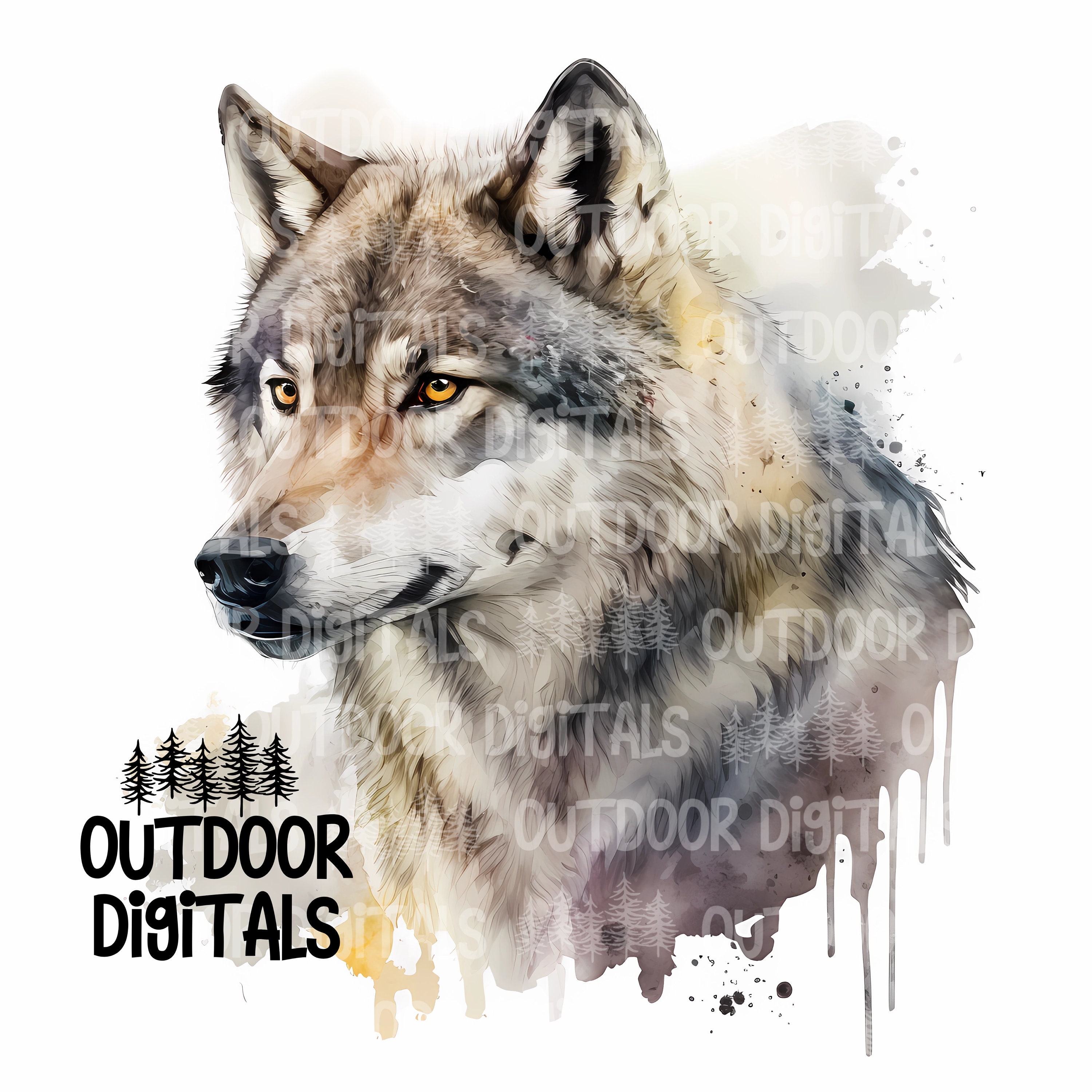 Wolf PNG, Watercolor Wolf Art, Wolf Clipart, Wolf Nursery & Wall Art ...