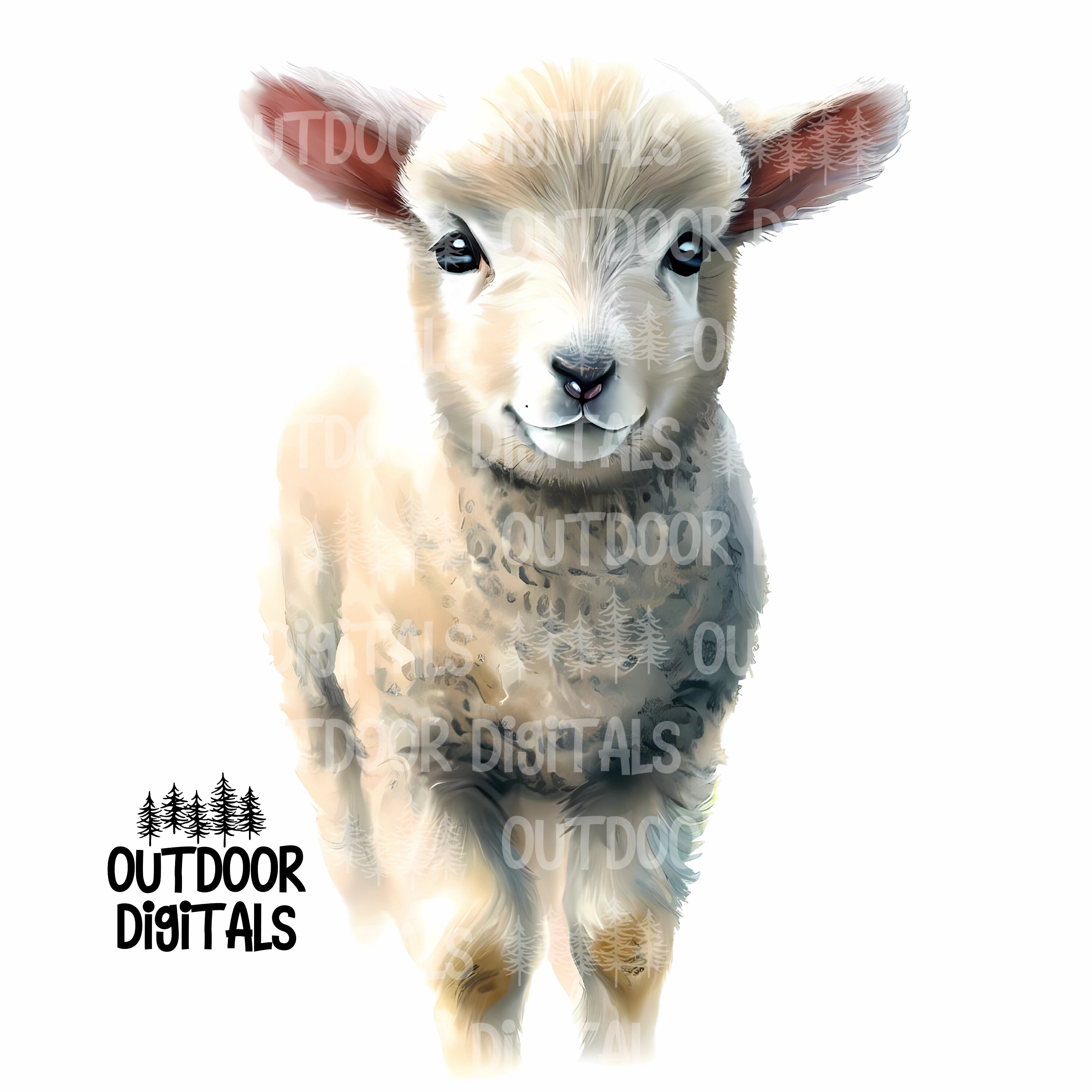 Lamb PNG, Watercolor Lamb Clipart, Lamb Wall Art, Lamb Sublimation ...