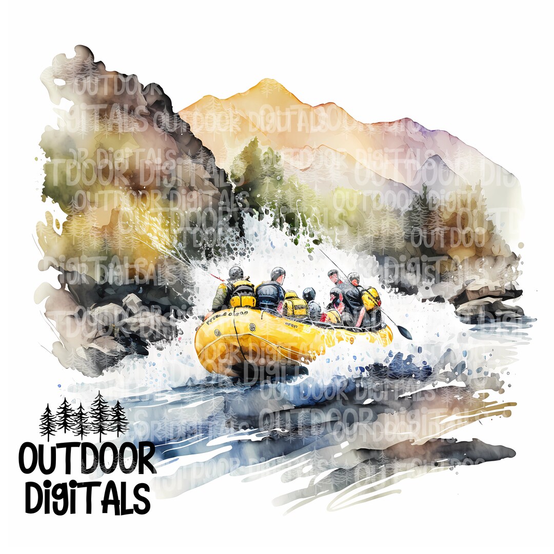 White Water Rafting PNG, Watercolor White Water Rafting Clipart, White ...