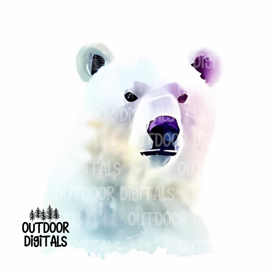 Polar Bear PNG, Watercolor Polar Bear Clipart, Polar Bear Nursery ...