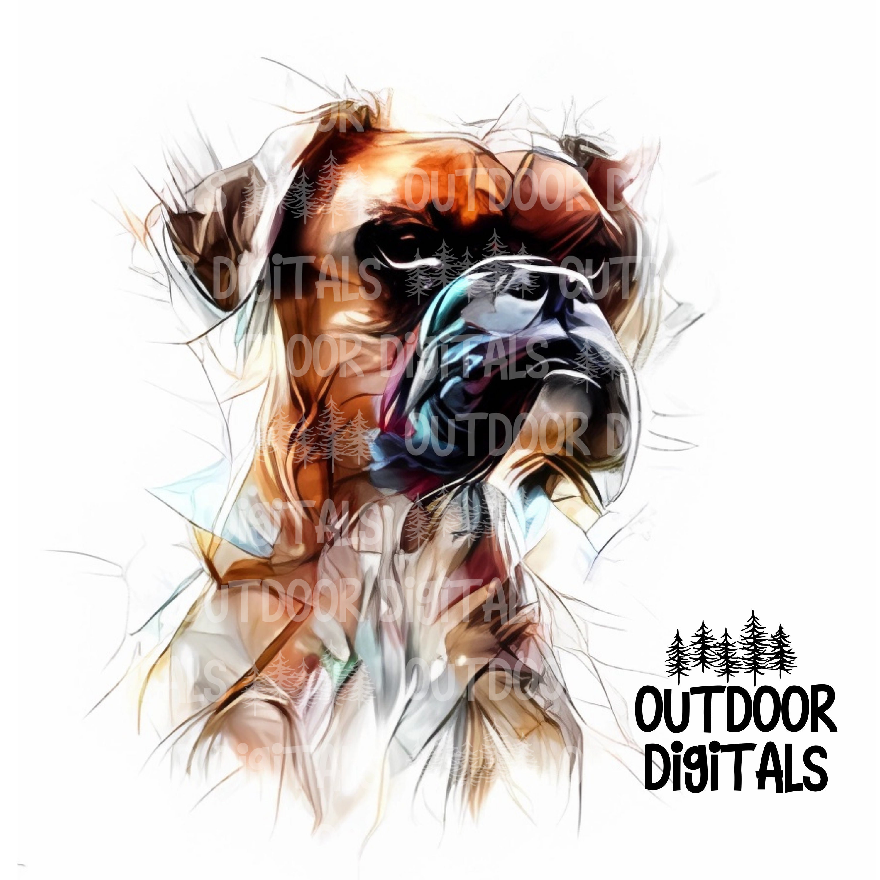 Boxer PNG Abstract Sketch Boxer Clipart Boxer Wall Art - Etsy