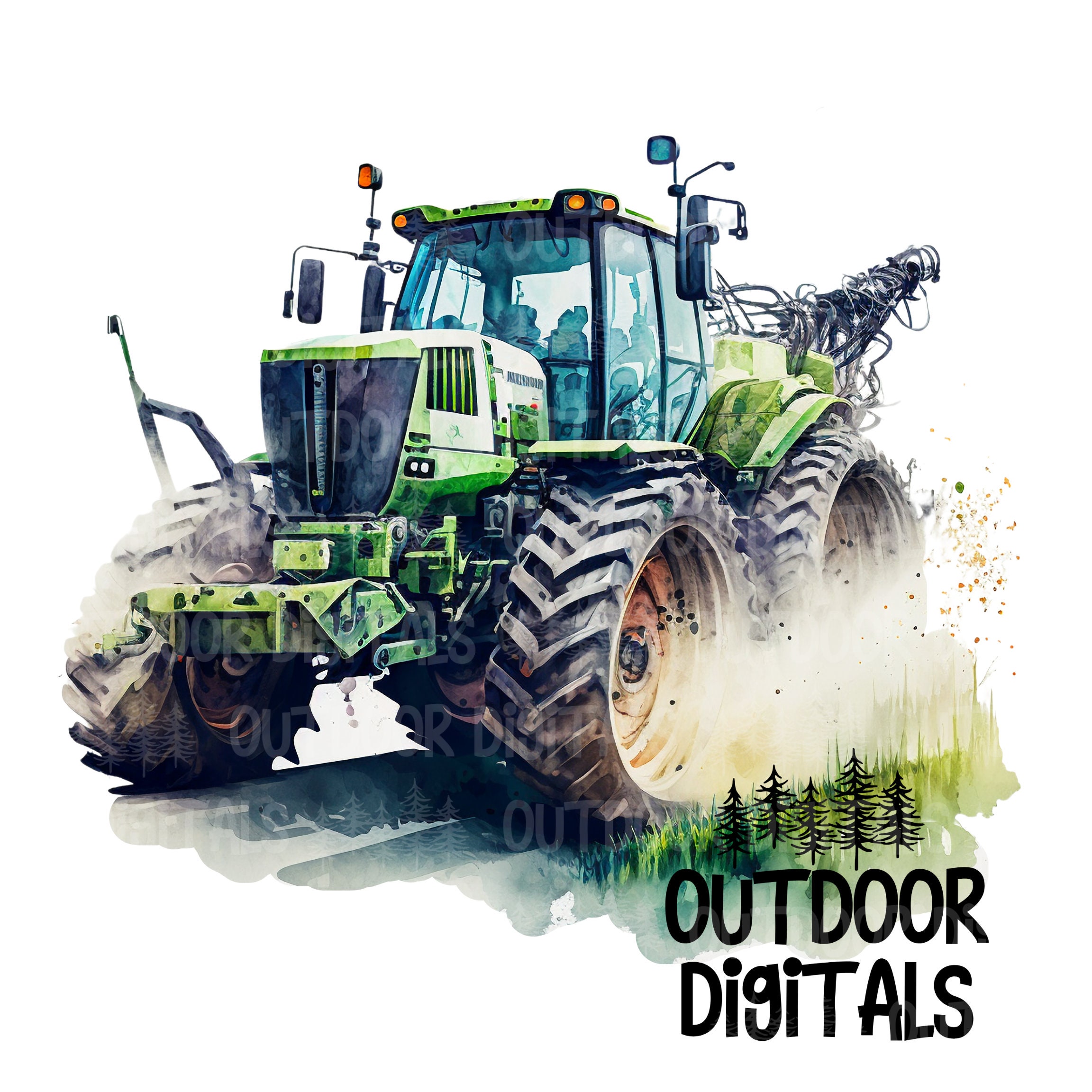 Boom Sprayer Tractor PNG Watercolor Tractor Clip Art Tractor - Etsy